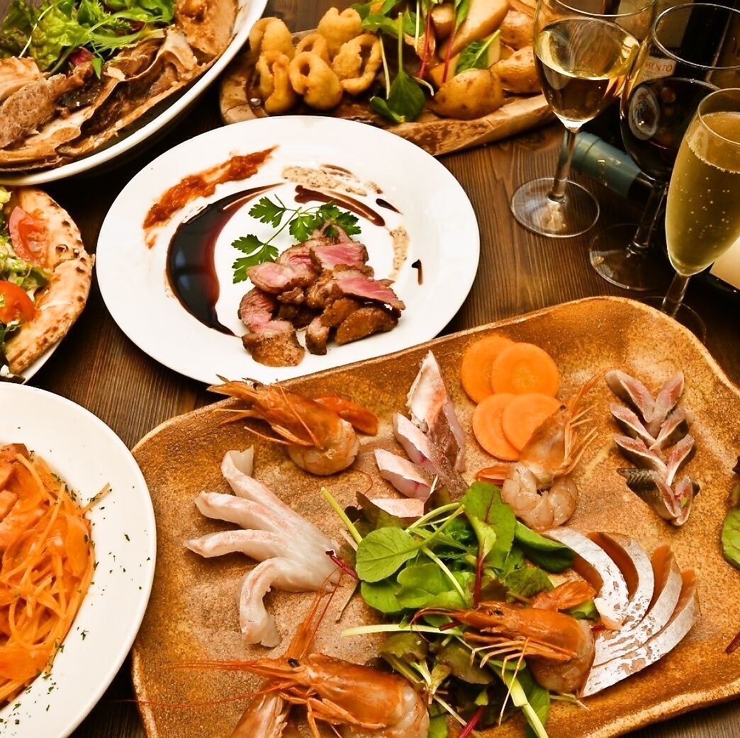 【定番！】若鶏のマッシュポテト詰めロースト、パスタ含む＜全6品＞4500円 2時間飲み放題コース | イタリアンシーフードバル GRAN PEZZO