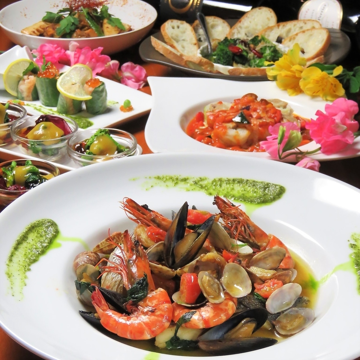 【HARUNAの大満足コース】平日150分(L.o30分前)飲み放題付5500→5000円 | HARUNA ハルナ 松山市